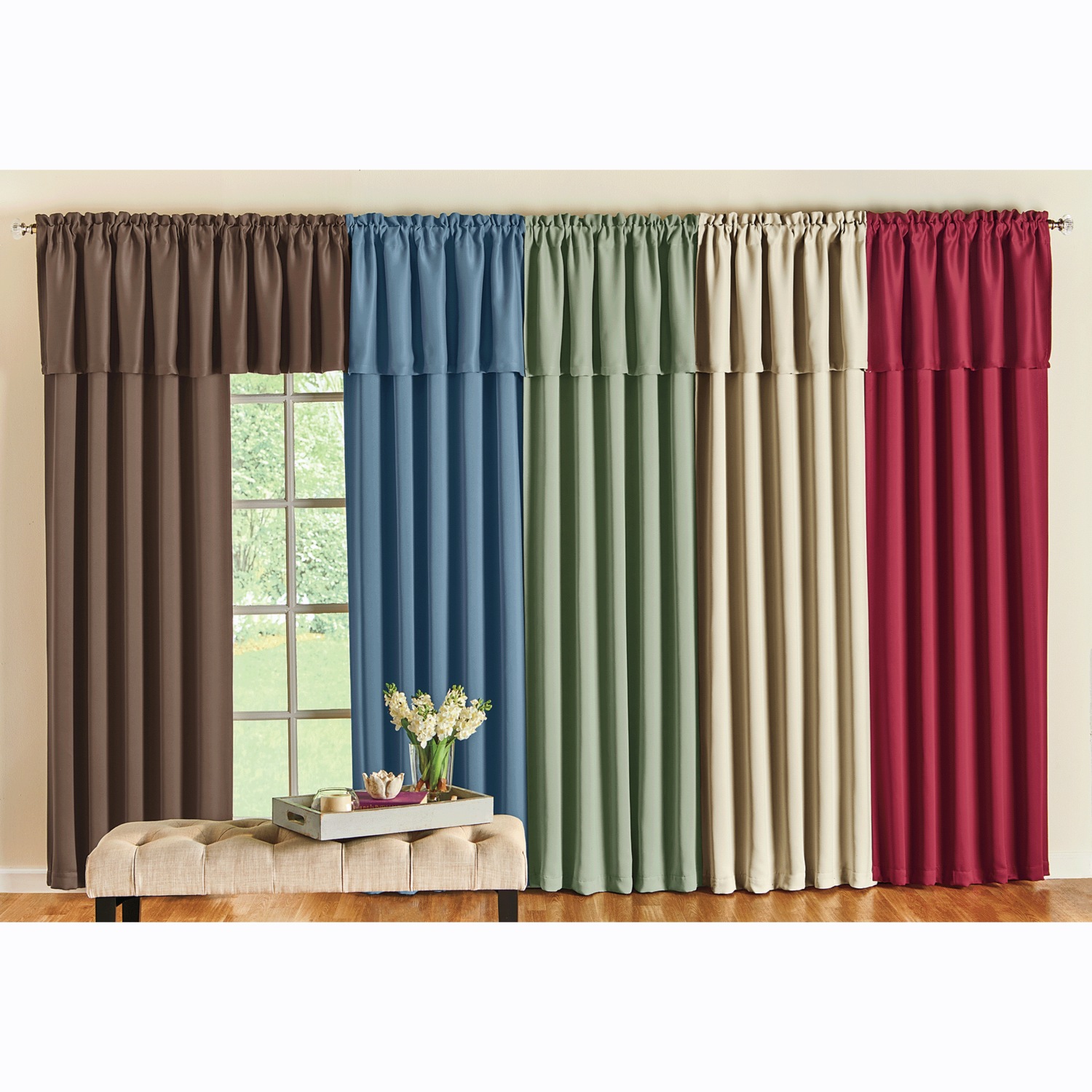 Stylish Solid Blackout Drapes and Valance | Harriet Carter