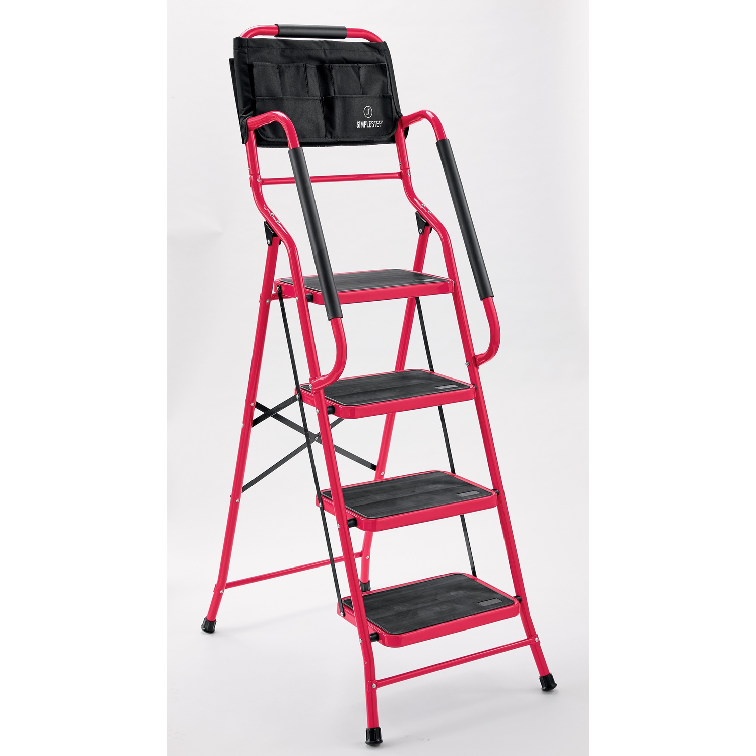 4-Step Safety Ladder with Tool Tote and Non-Slip Steps | Harriet Carter