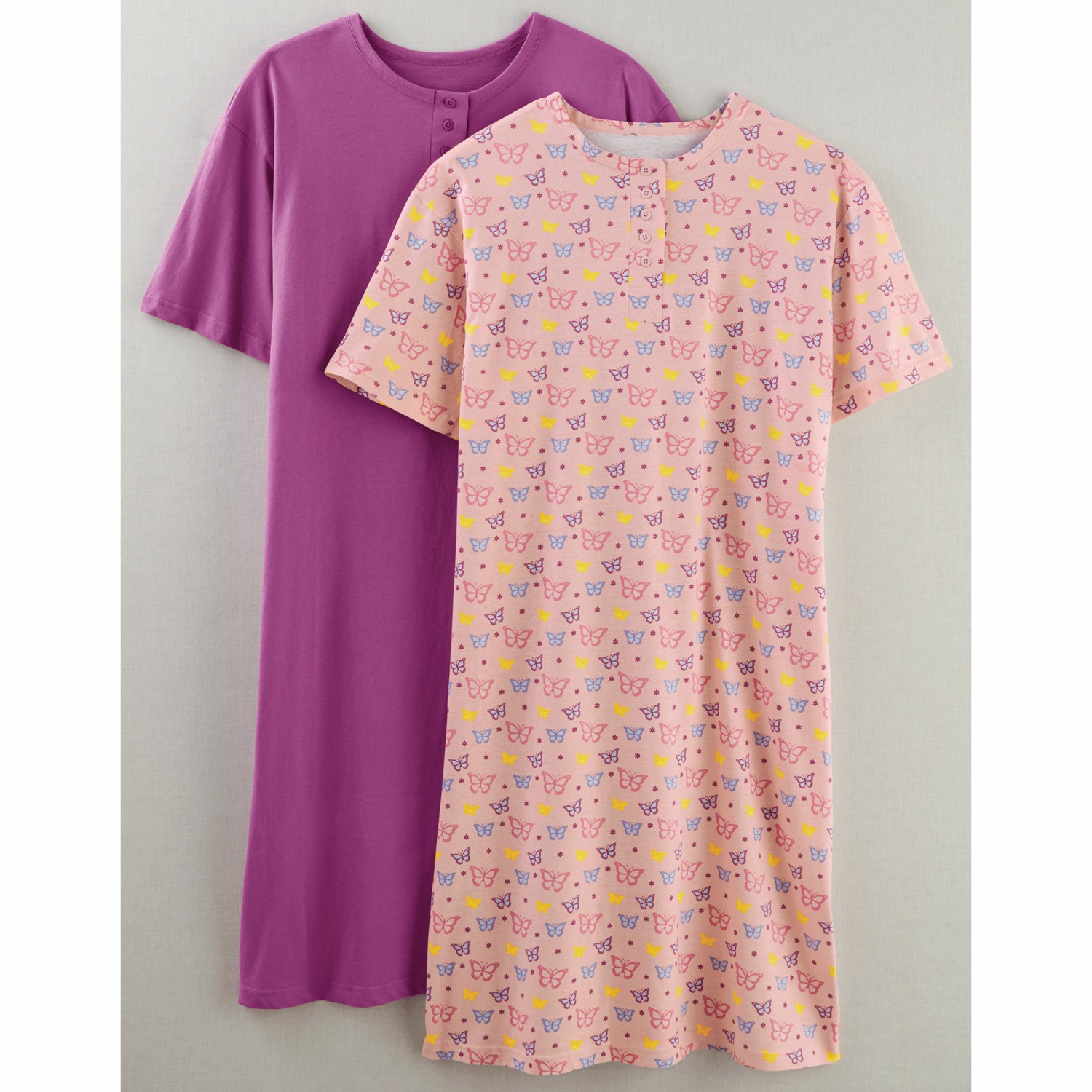 2-Pack Comfort Henley Nightshirt | Harriet Carter