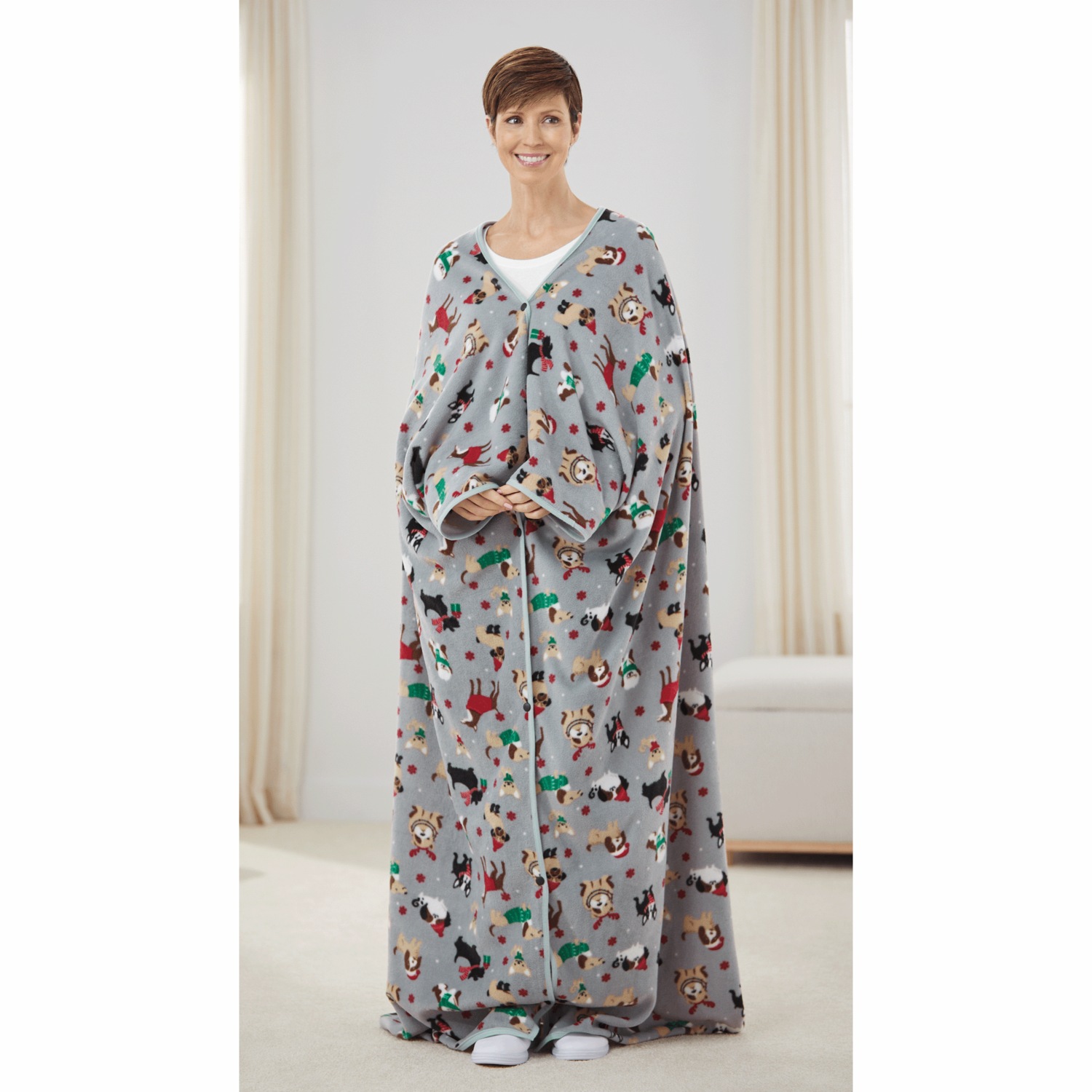 Polar Fleece Blanket Robe | Harriet Carter