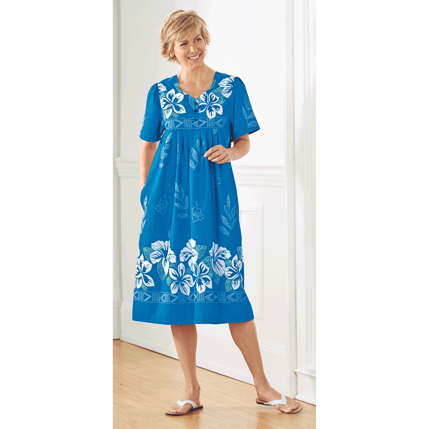 Border Print Patio Dress | Harriet Carter