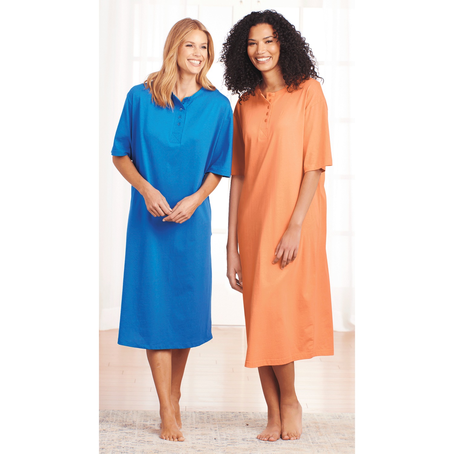 2-Pack Comfort Henley Nightshirt | Harriet Carter
