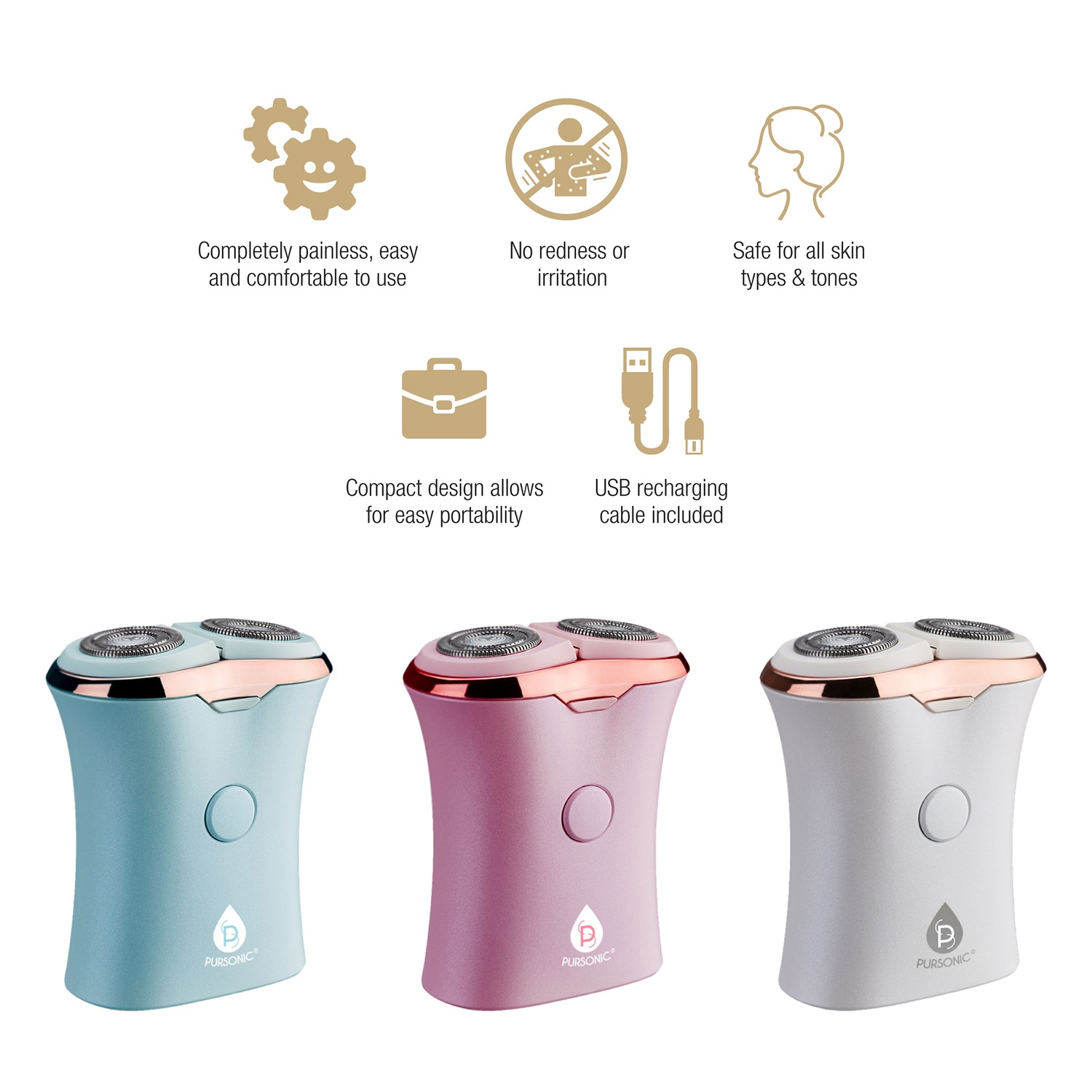 Pursonic Rechargeable USB Shaver | Harriet Carter