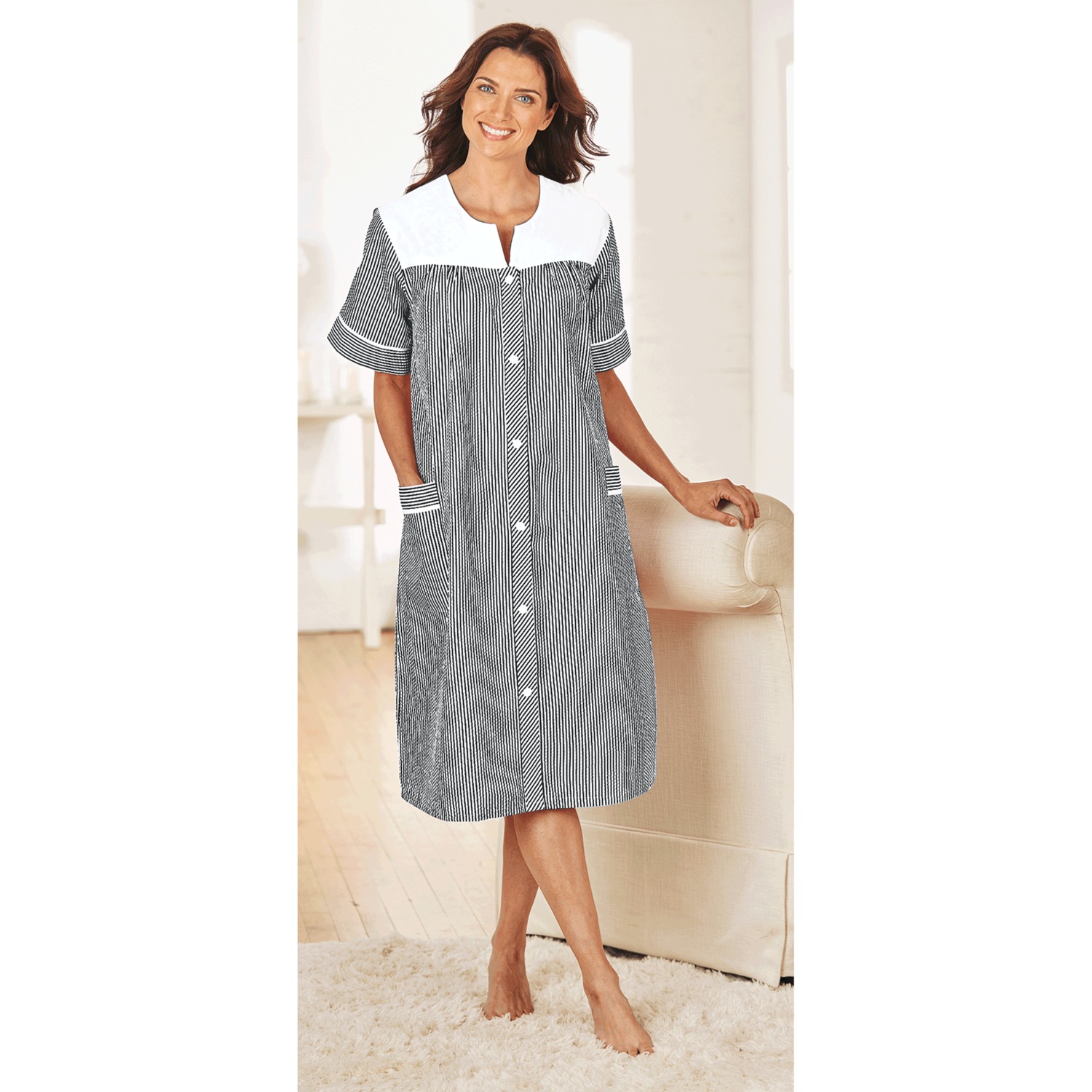 Duster With Embroidered Yoke | Harriet Carter