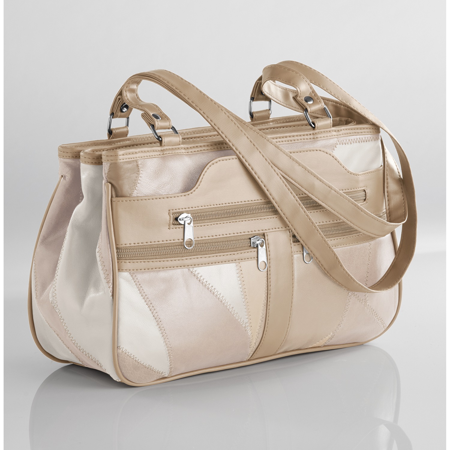 Patchwork Leather Handbag | Harriet Carter