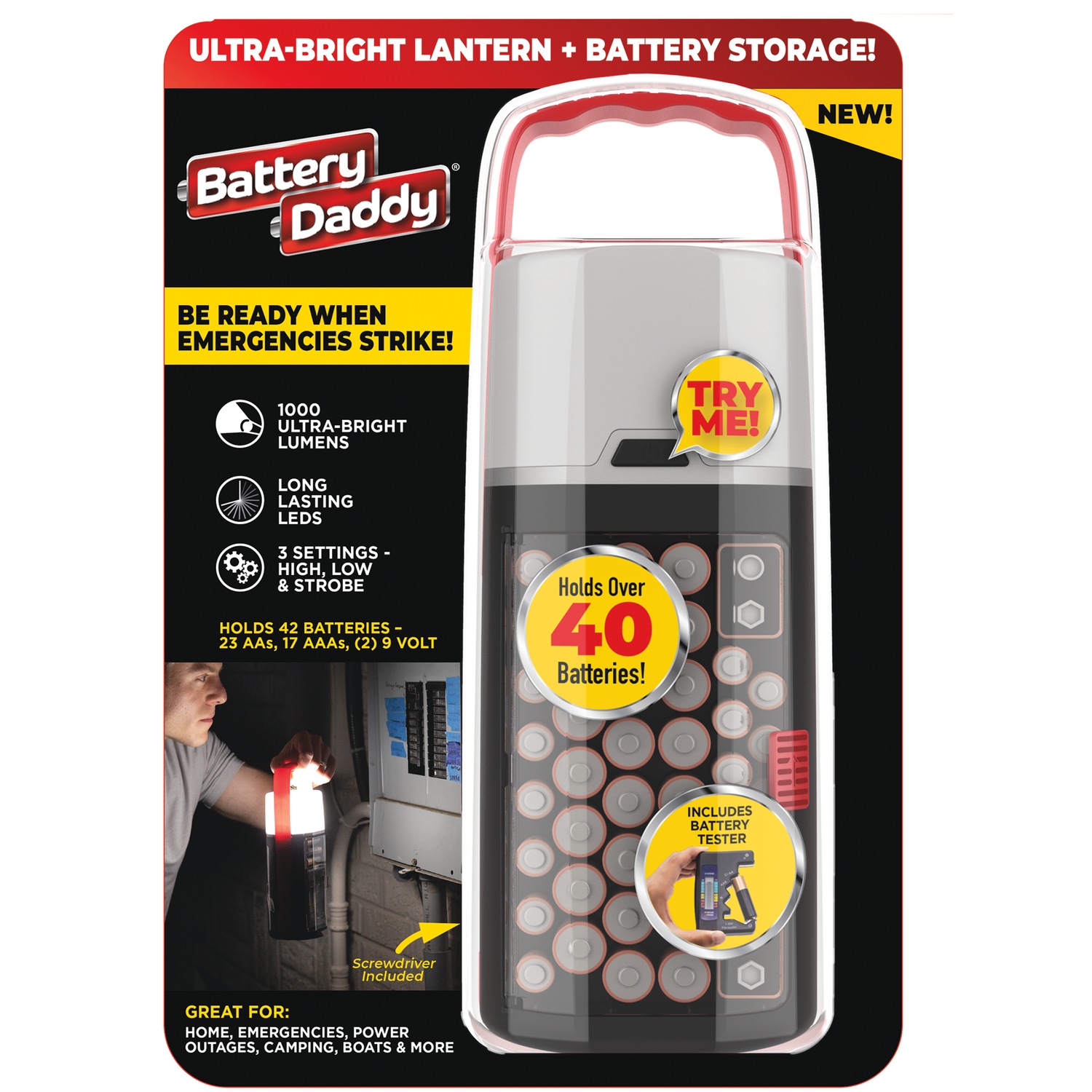 Battery Daddy Lantern with Battery Case | Harriet Carter